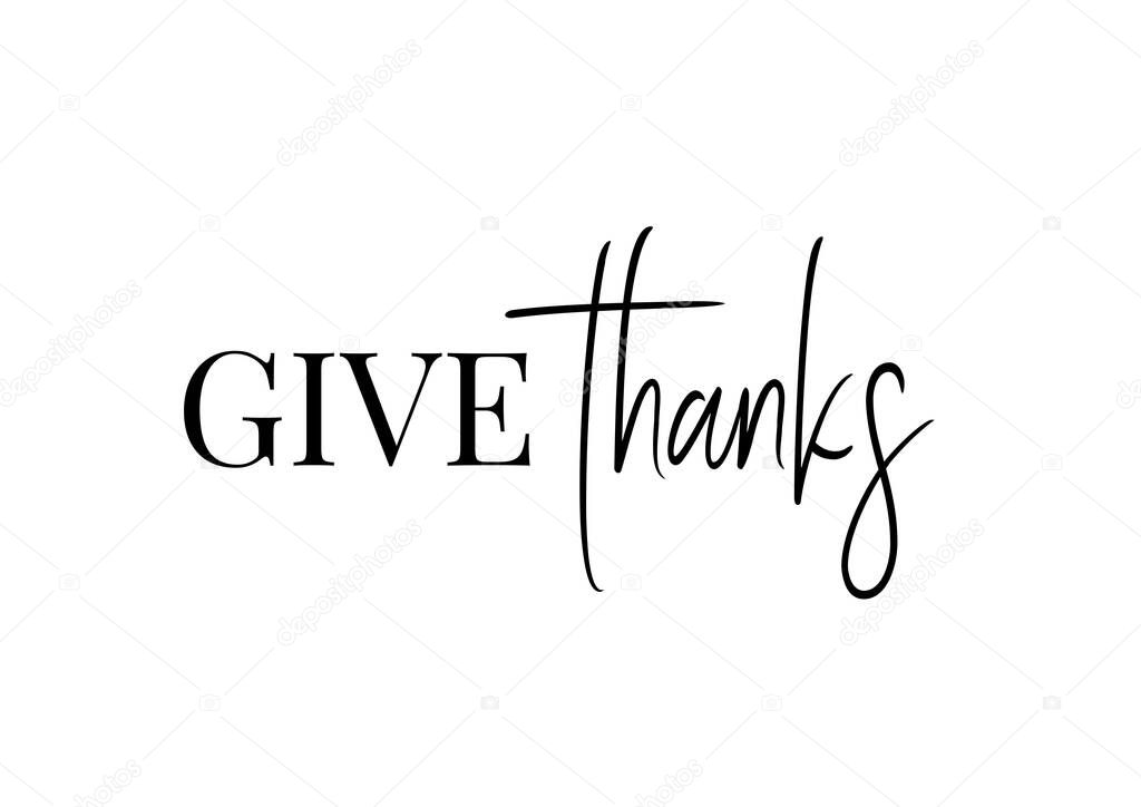 Tipografía de Acción de Gracias. Dar gracias pintadas a mano letras ...