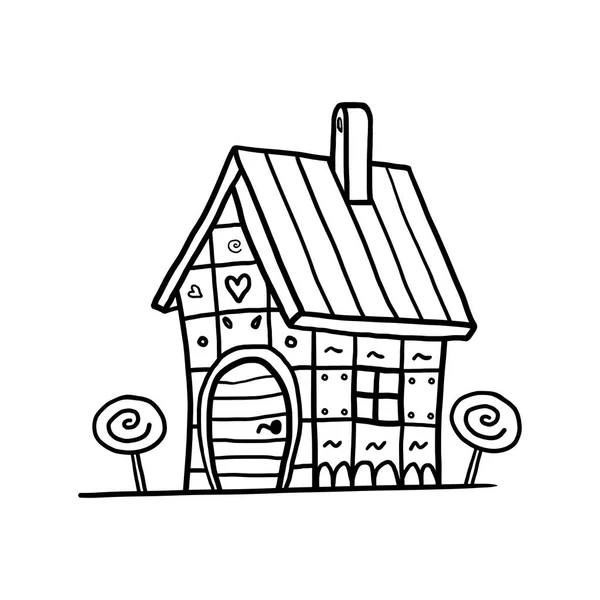 Gingerbread House Clipart Black And White
