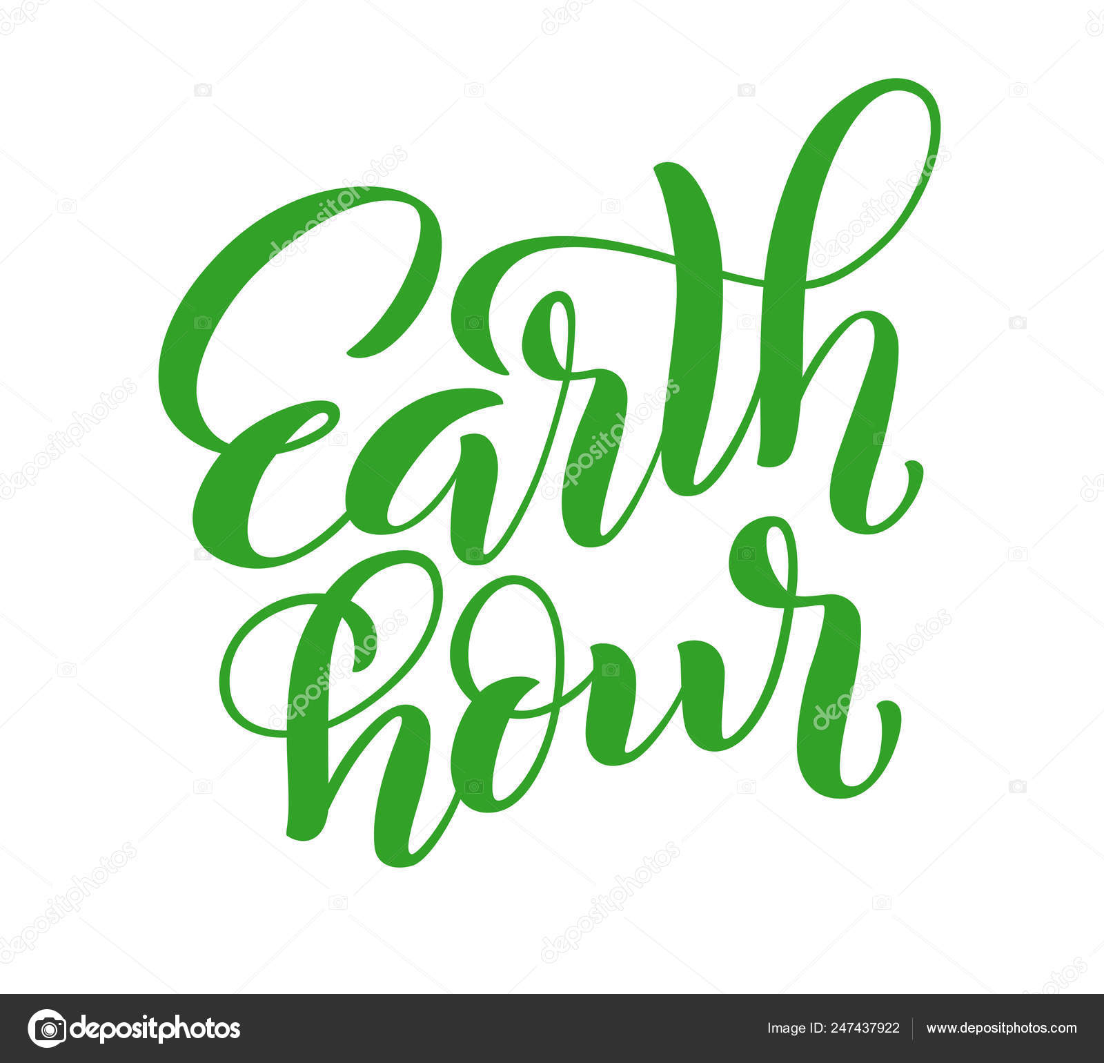 Earth hour. Template for poster with handdrawn lettering. Vector. Stock ...