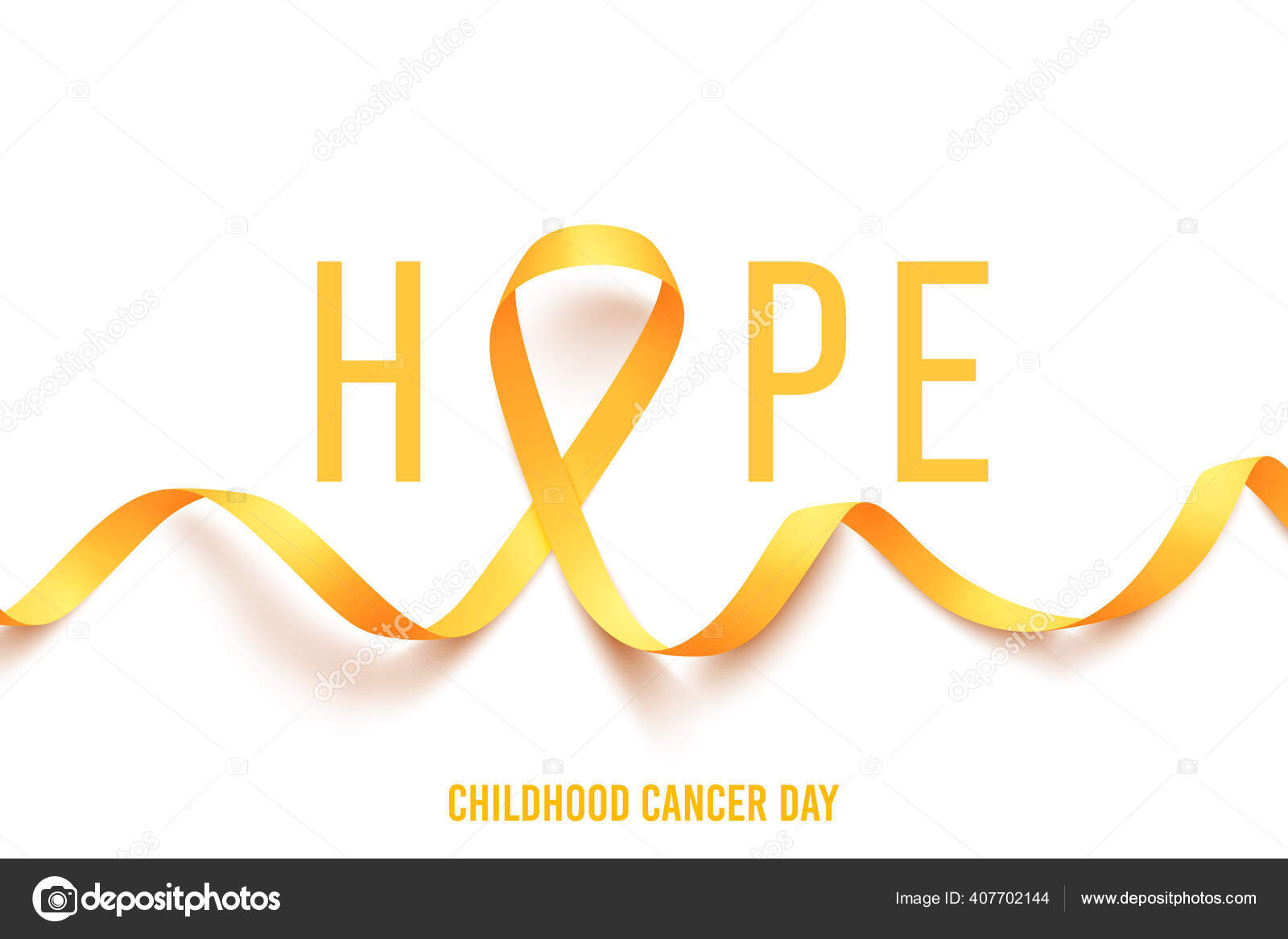 Template poster Hope for cancer awareness month with realistic gold ...