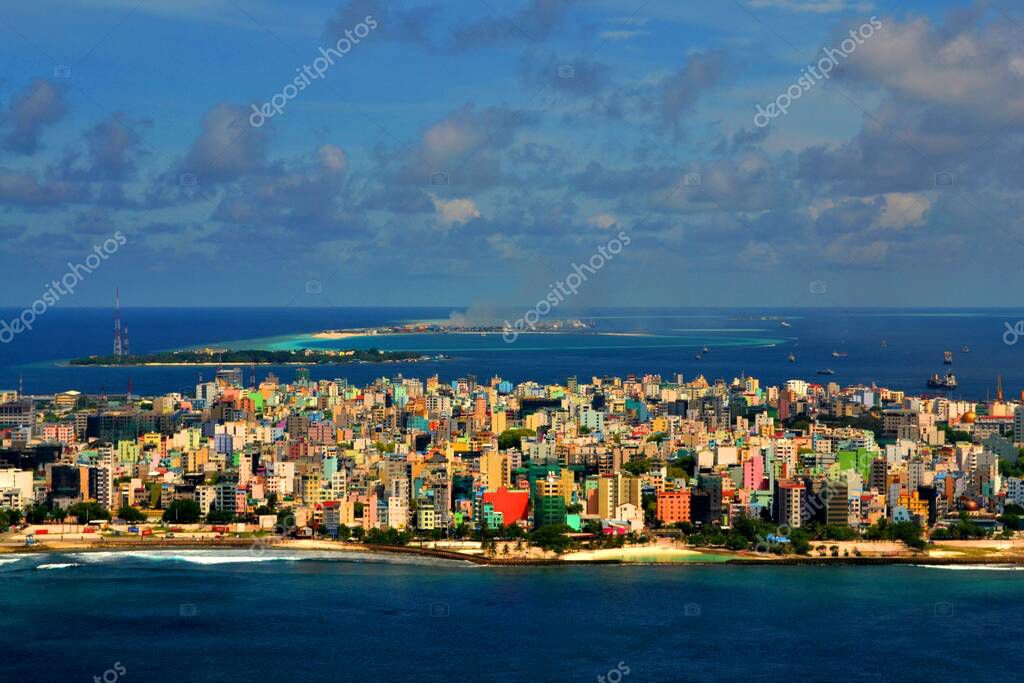 Vista panorámica de la arquitectura en la capital de Maldivas, Male 2023