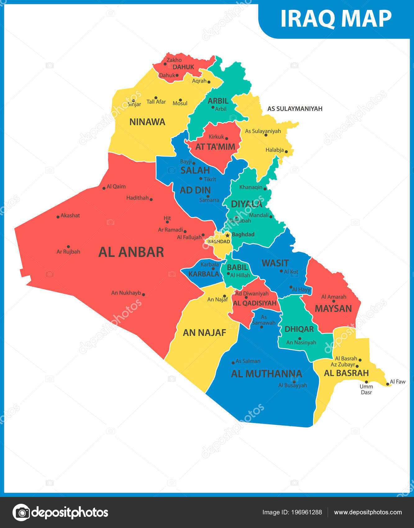 Karte Der Irakischen Städte