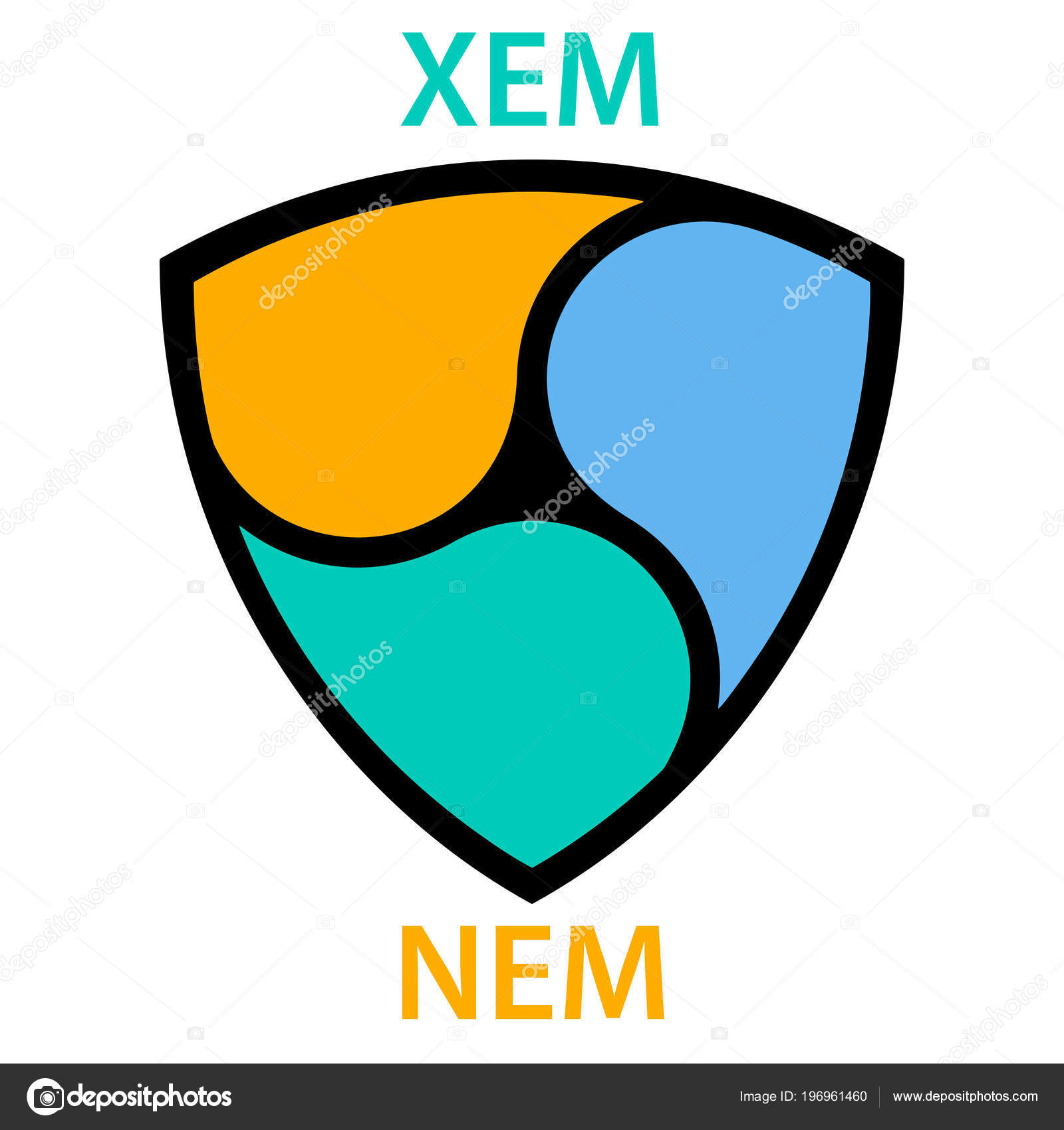 Nem Cryptocurrency Blockchain Icon Virtual Electronic Internet Money ...