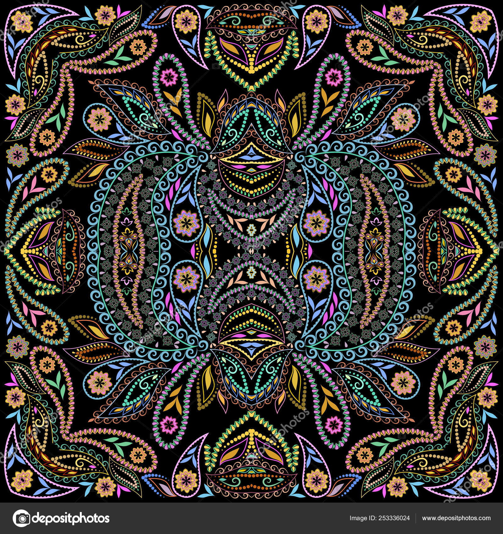 Bandana - paisley design. Stock Vector by ©beautyamethyst #253336024