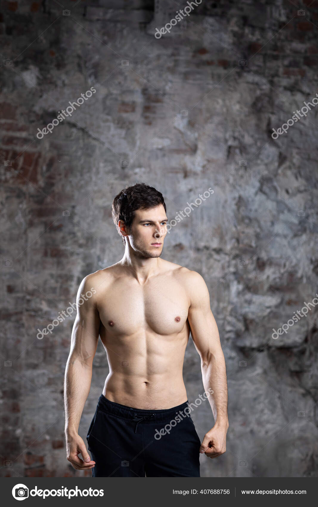 Strong Muscular Guy Black Background Bodybuilder — Stock Photo ...