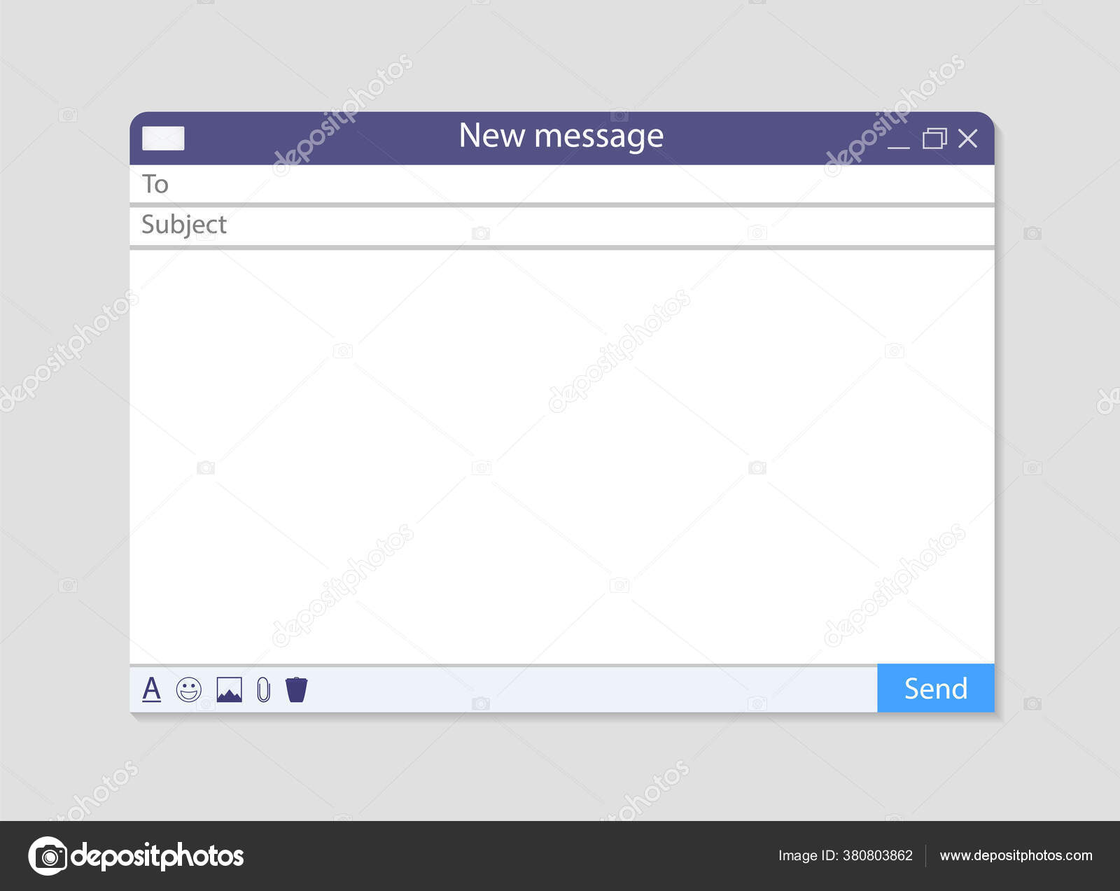 Email Window Mail Template Interface Blank Send Message Screen Browser Stock Vector Image by ...
