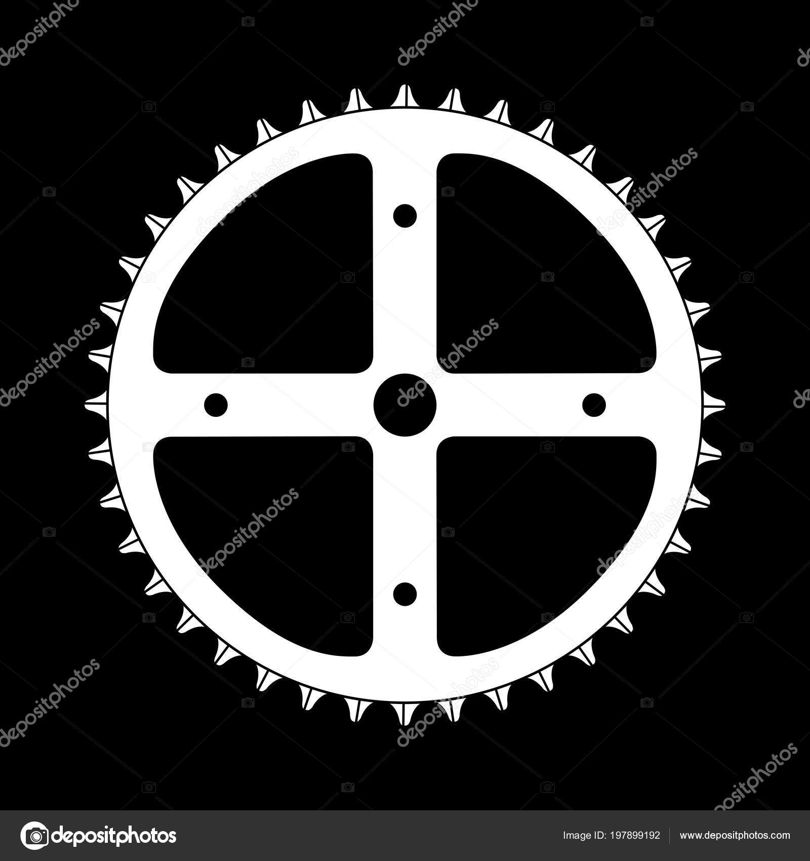 Front Gearing Cog Bicycle Black Background Stock Vector Image by ...