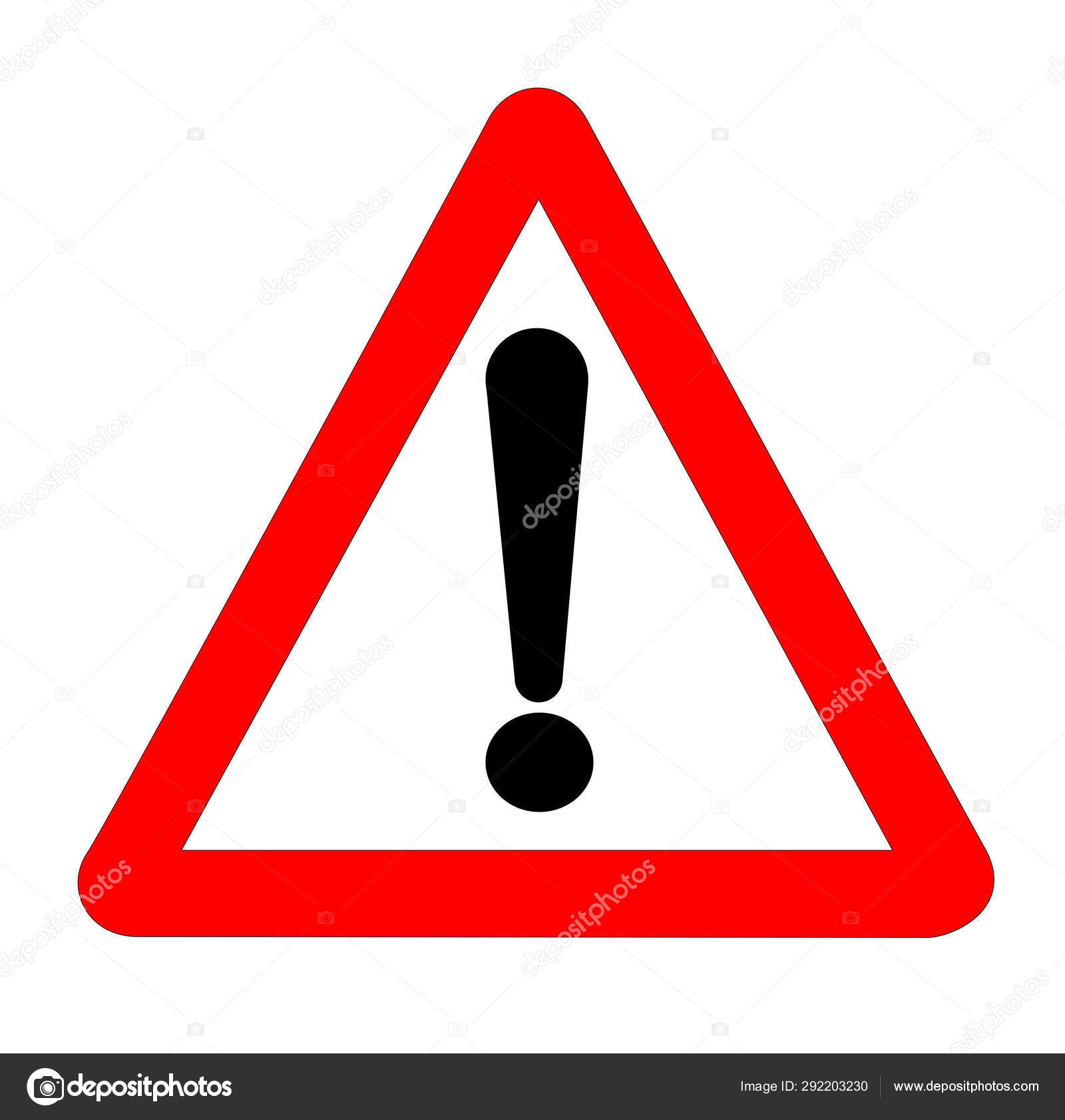 Exclamation Traffic Sign Isolated Stock Vector by ©BigAlBaloo 292203230