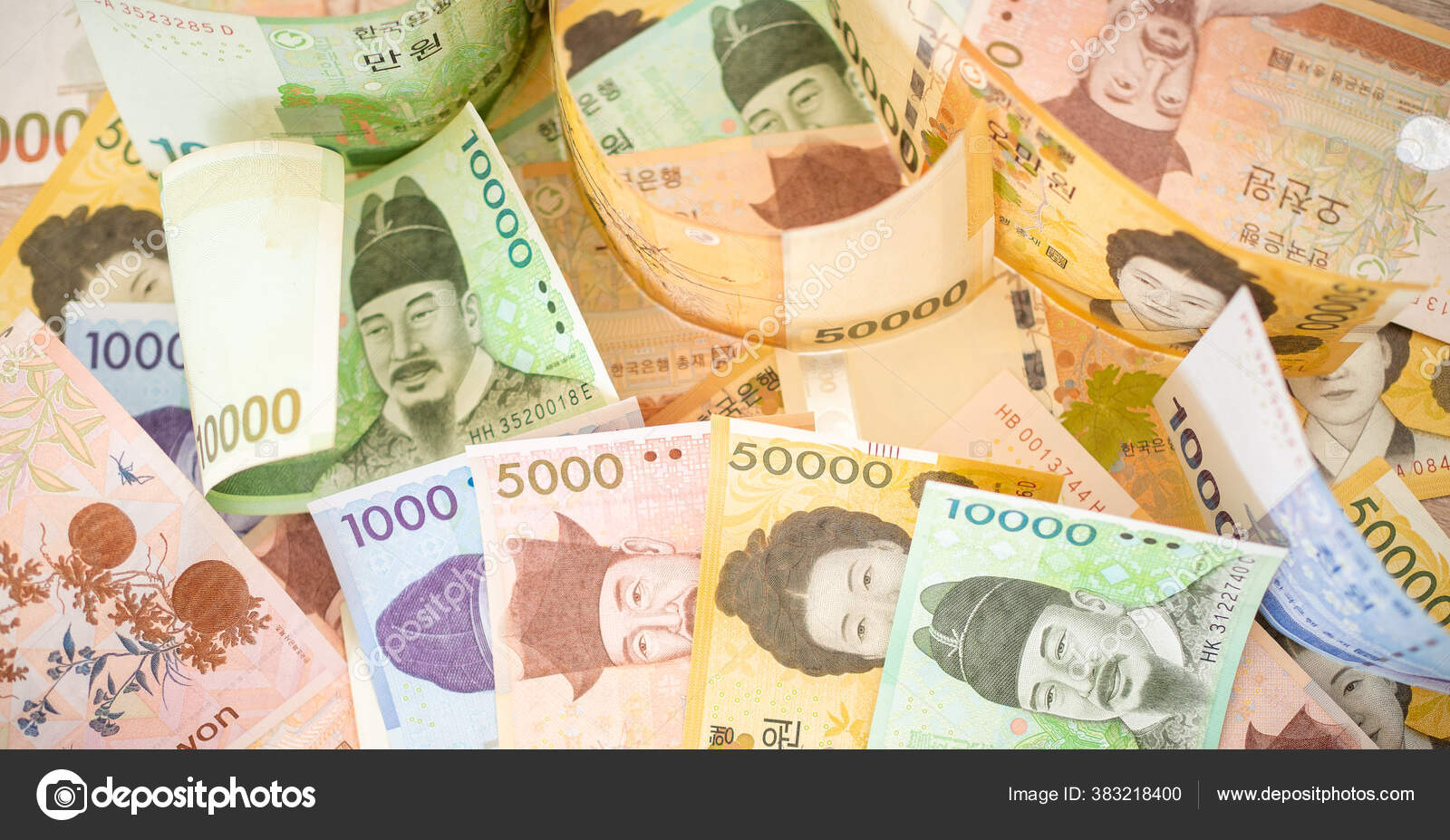 Billete Coreano República Corea Ganó Moneda Corea Del Sur — Foto de ...