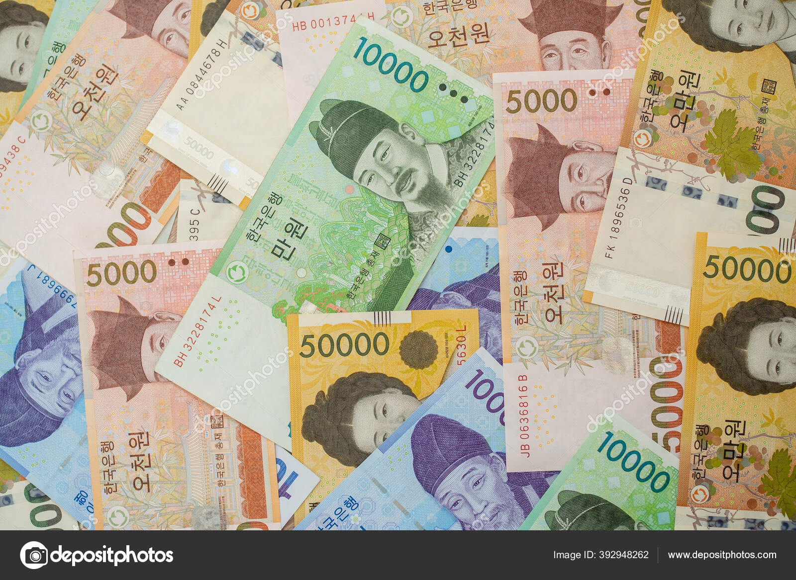 Billete Coreano República Corea Ganó Moneda Corea Del Sur: fotografía ...