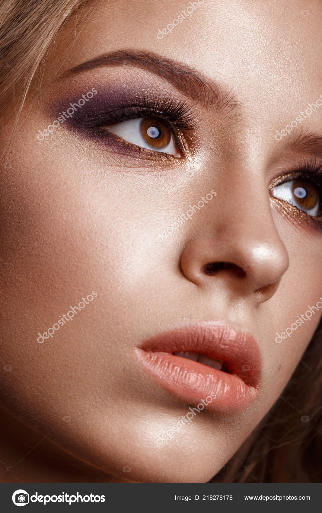 Beautiful girl with color make up. Stock Photo by ©kobrin-photo 218278178