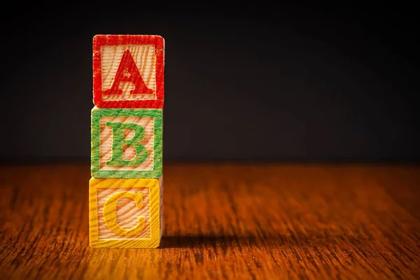 Abc Blocks Arranged Stack Education Kids Background — Stock Photo ...