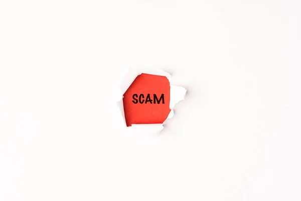 Scam Wording Torn Paper Background Stock Photo by ©fadhli.adnan19@gmail ...