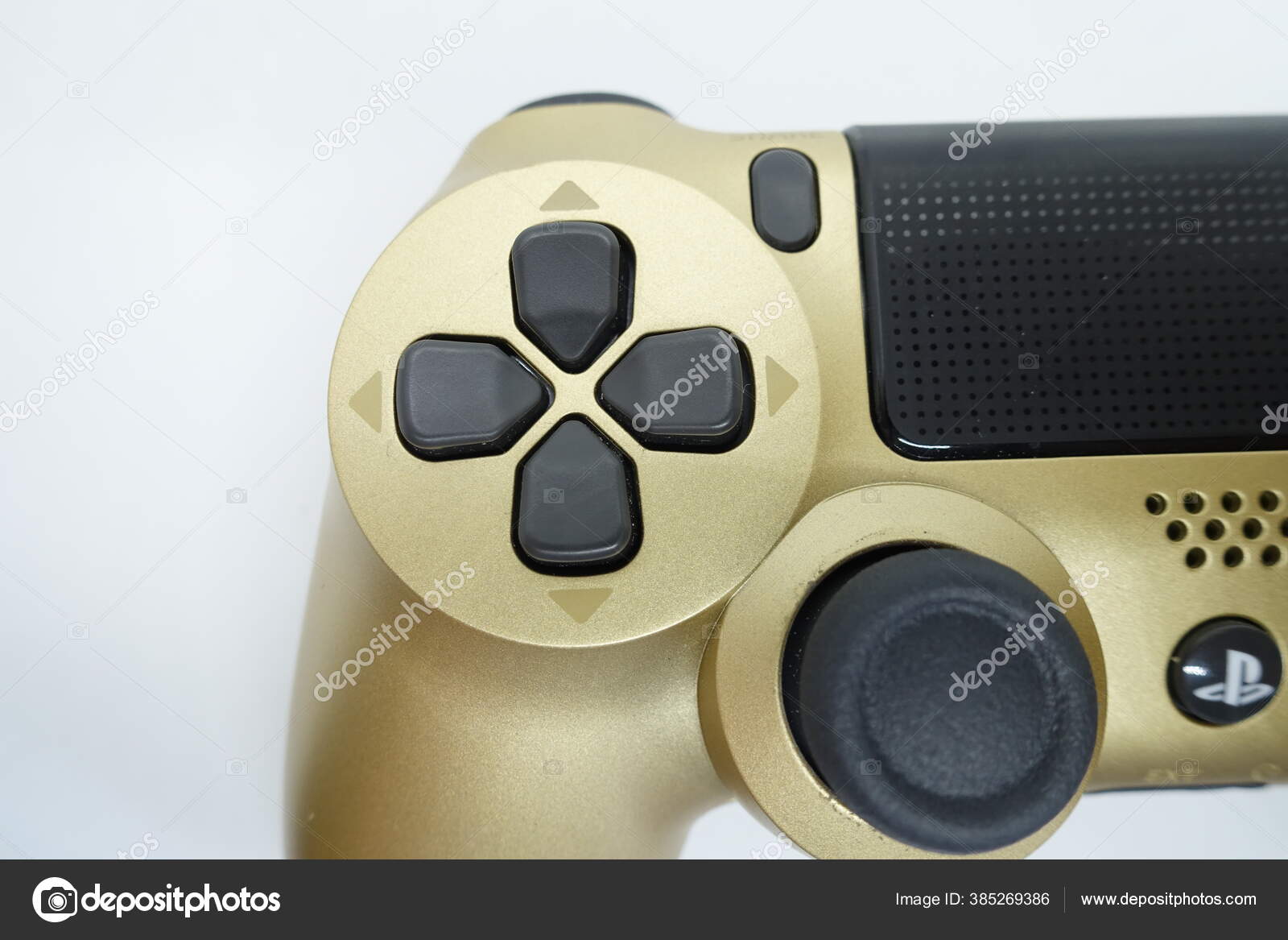Gold Colour Playstation Ds4 Controller Isolated White Background ...