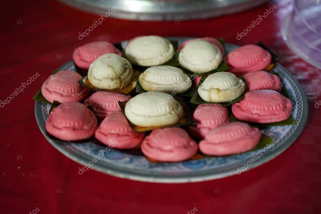 Ang Koo Kueh, un tradicional sarawak manjares chinos que se compone de ...