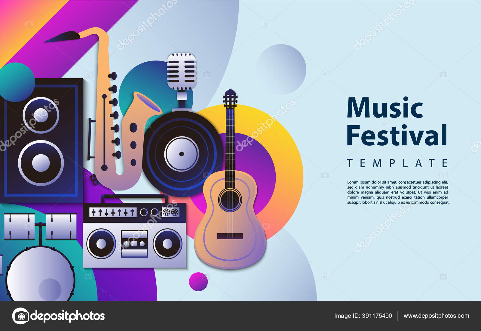 Creative Modern Background Design Based Music Theme Style Graphic ...