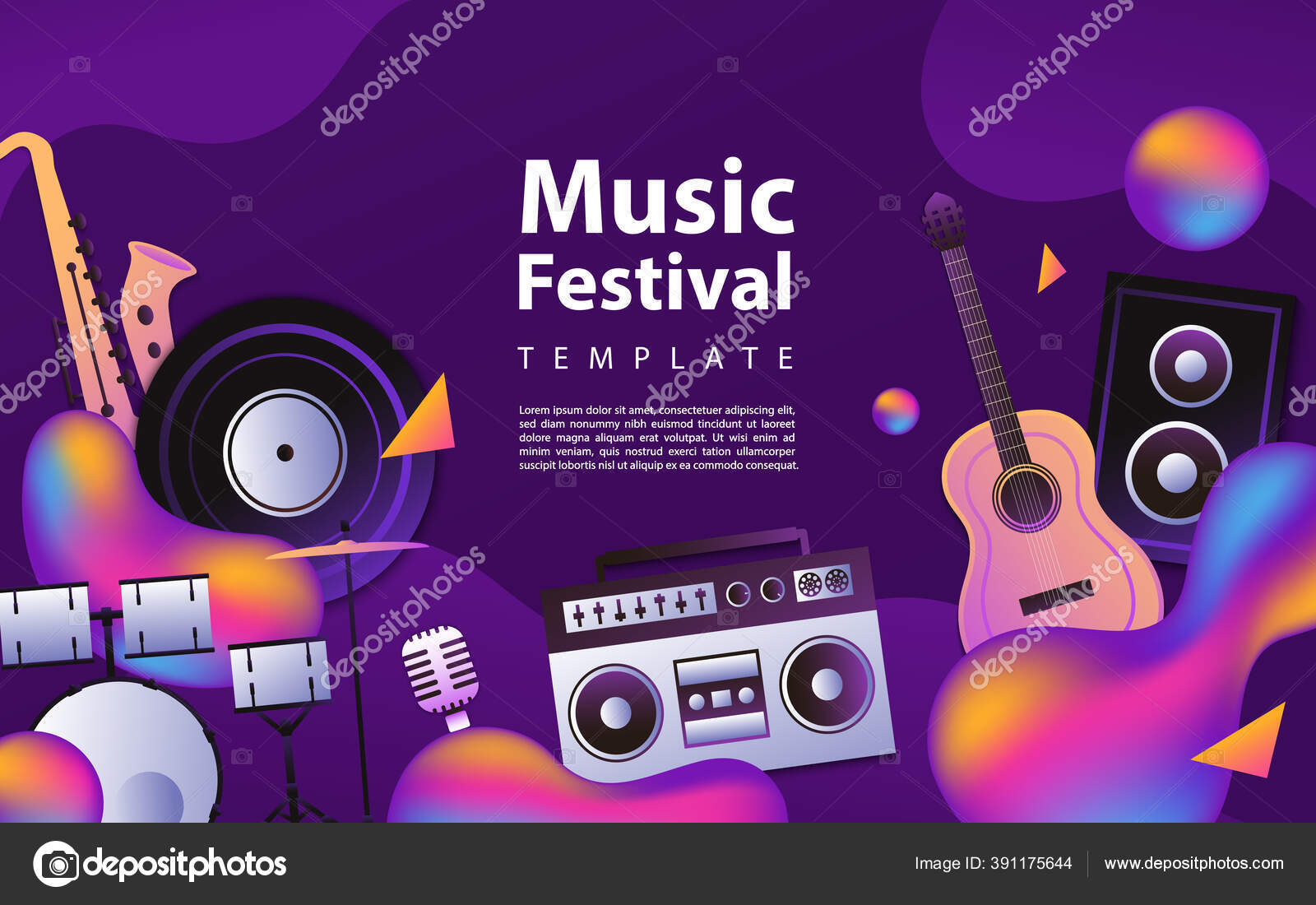 Creative Modern Background Design Based Music Theme Style Graphic ...
