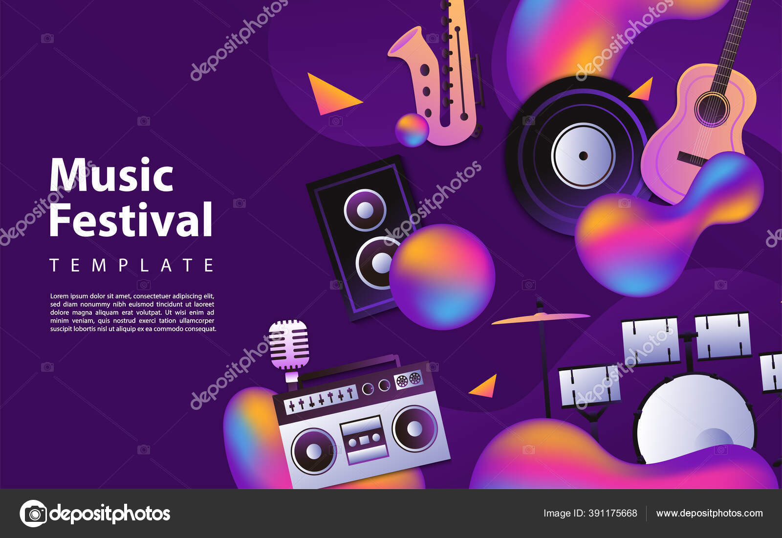 Creative Modern Background Design Based Music Theme Style Graphic ...