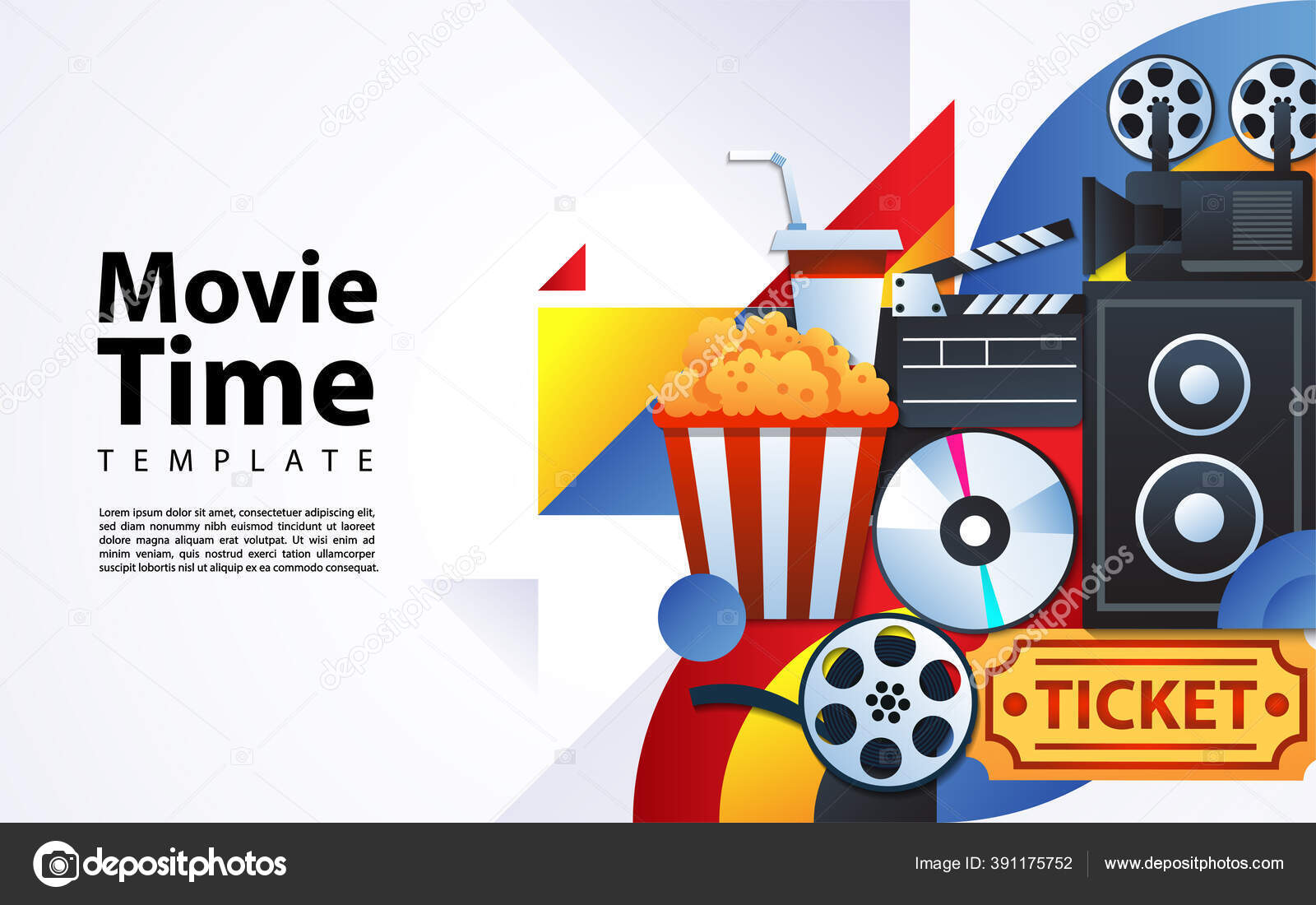 Creative Modern Background Design Based Movie Theme Style Graphic ...