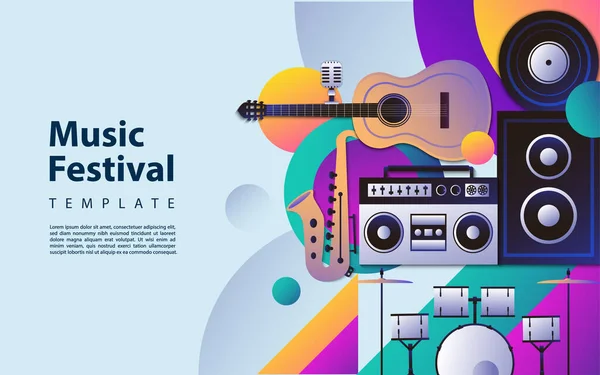 Creative Modern Background Design Based Music Theme Style Graphic ...