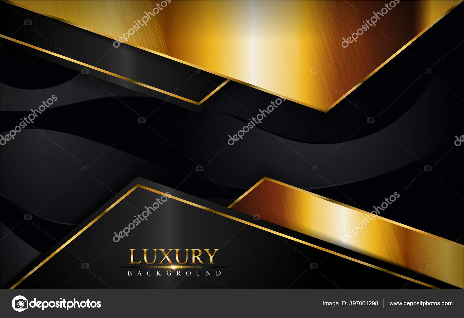 Luxury Dark Background Golden Lines Composition Graphic Design Element ...