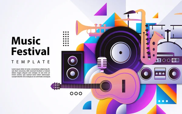 Creative Modern Background Design Based Music Theme Style Graphic ...