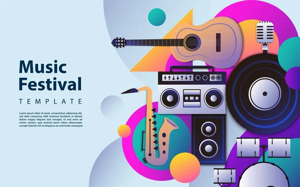 Creative Modern Background Design Based Music Theme Style Graphic ...