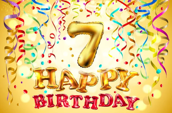 Vector Balloon Happy Birthday Three Years Colorful Festive Illustration ...