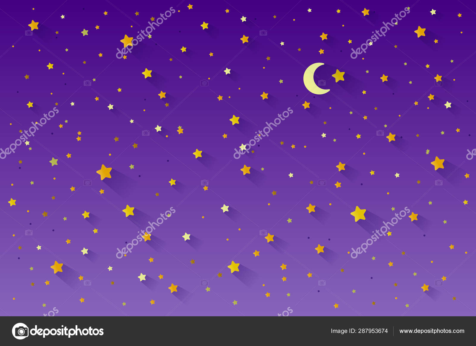 Night sky background stars and moon. Can be used for poster, banner ...