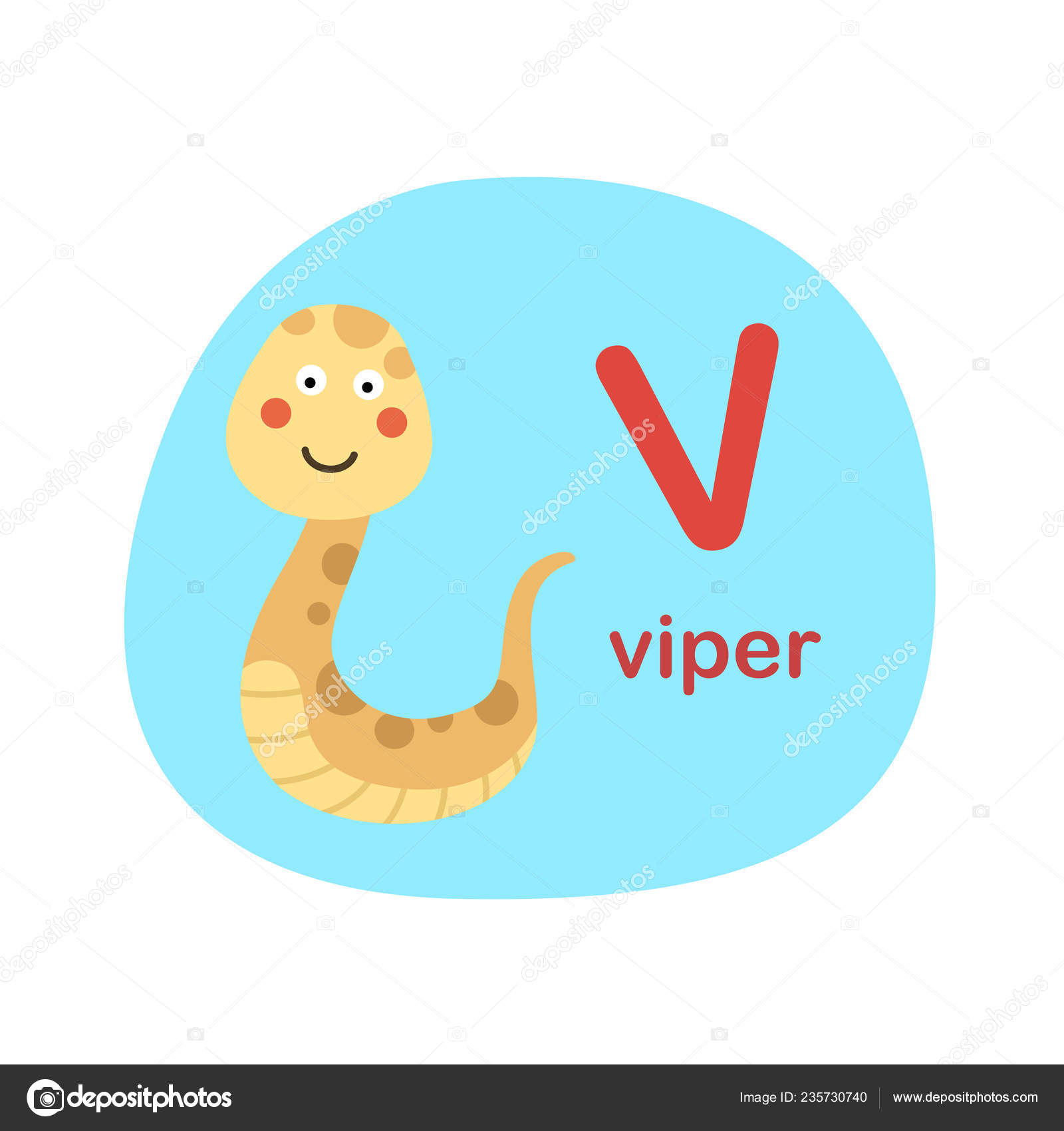 Illustration Isolated Alphabet Letter Viper Vector Illustration Stock ...