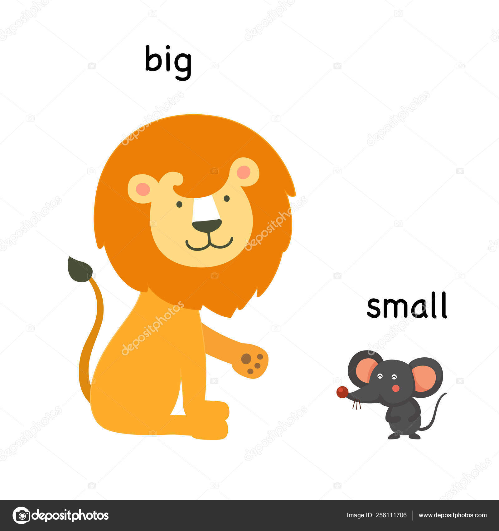 Opposite big and small vector illustration Stock Vector Image by ...