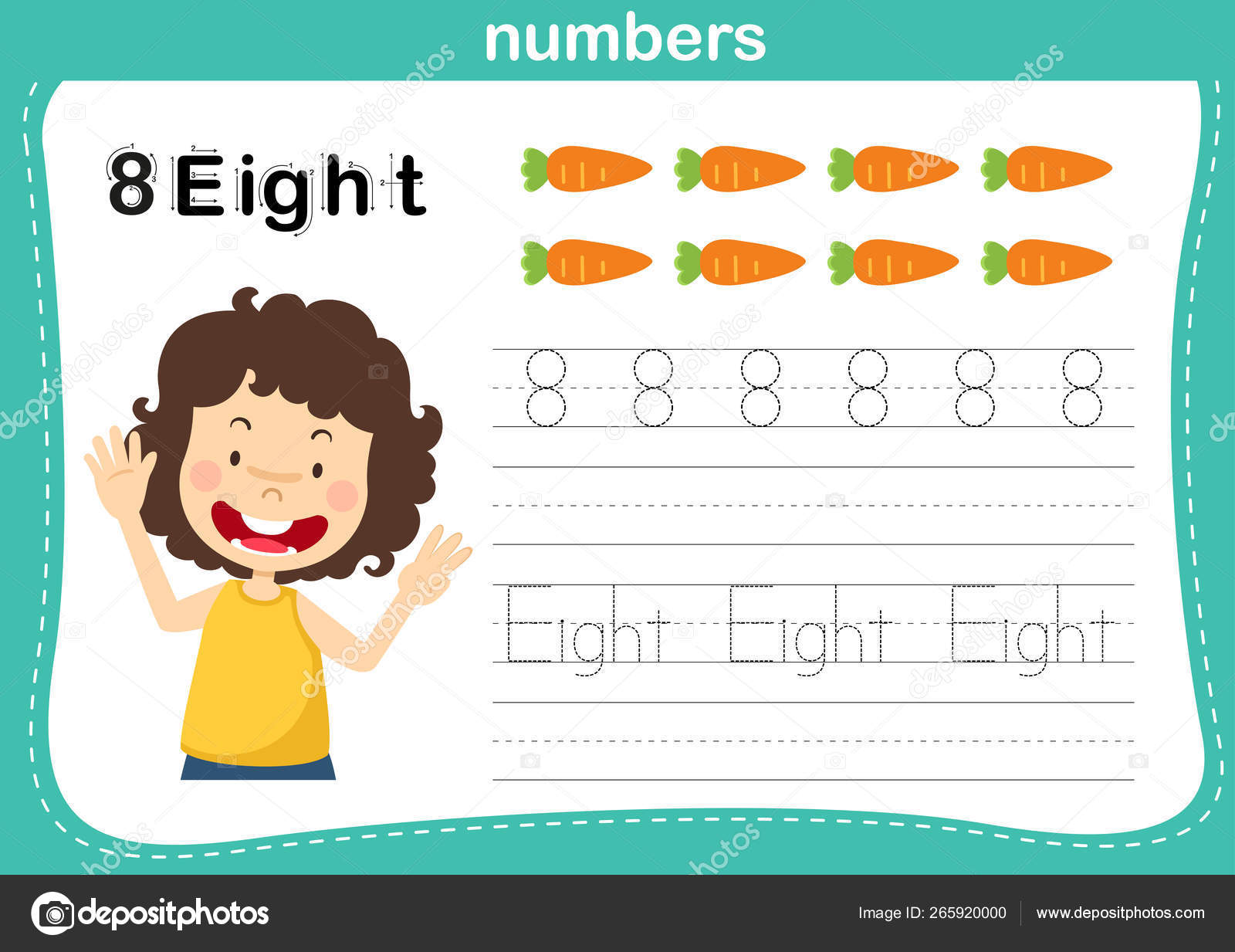 Connecting dot and printable numbers exercise for preschool and Stock ...