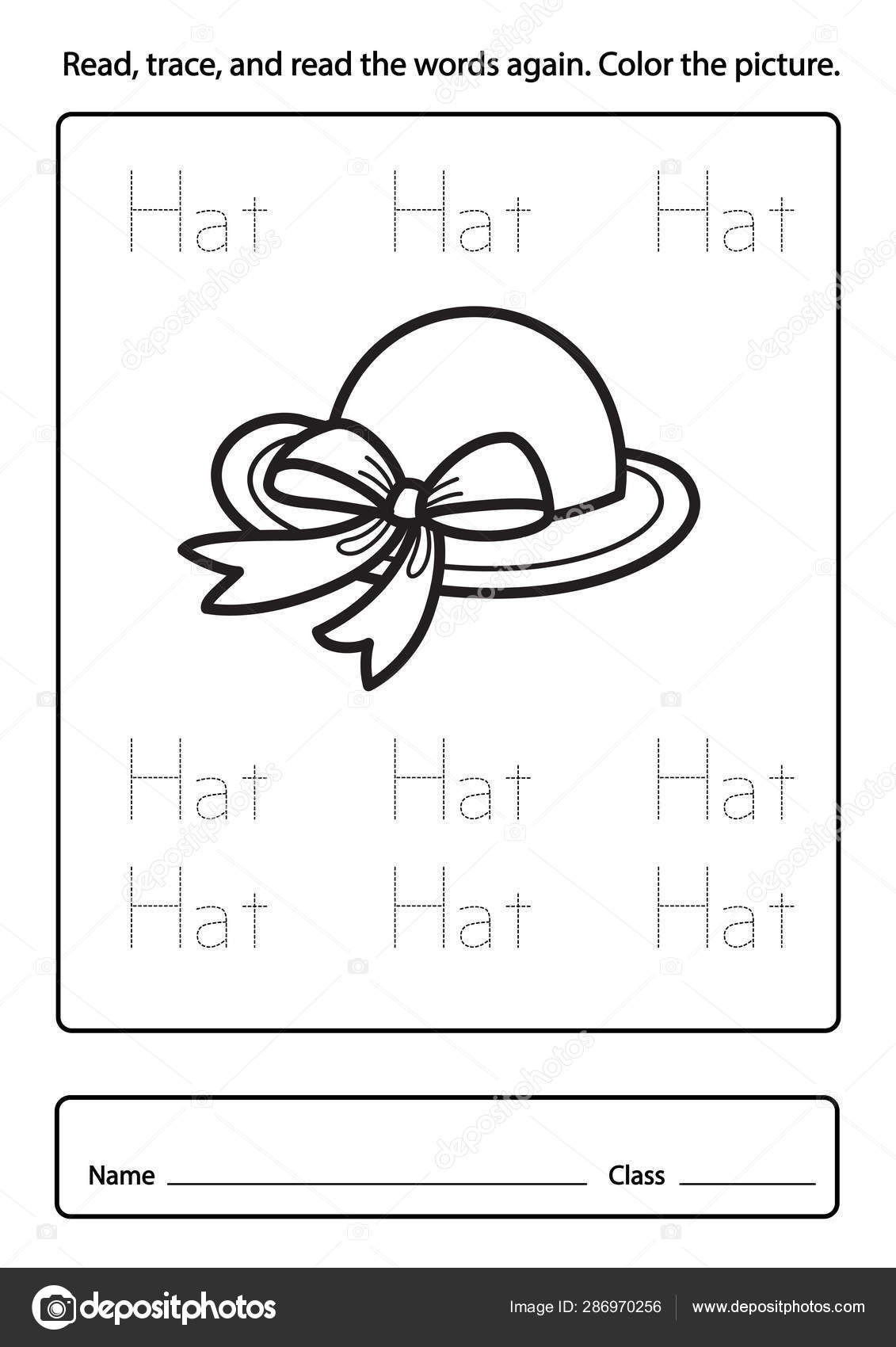 Read, trace, and read the words again color the picture Stock Vector by ...