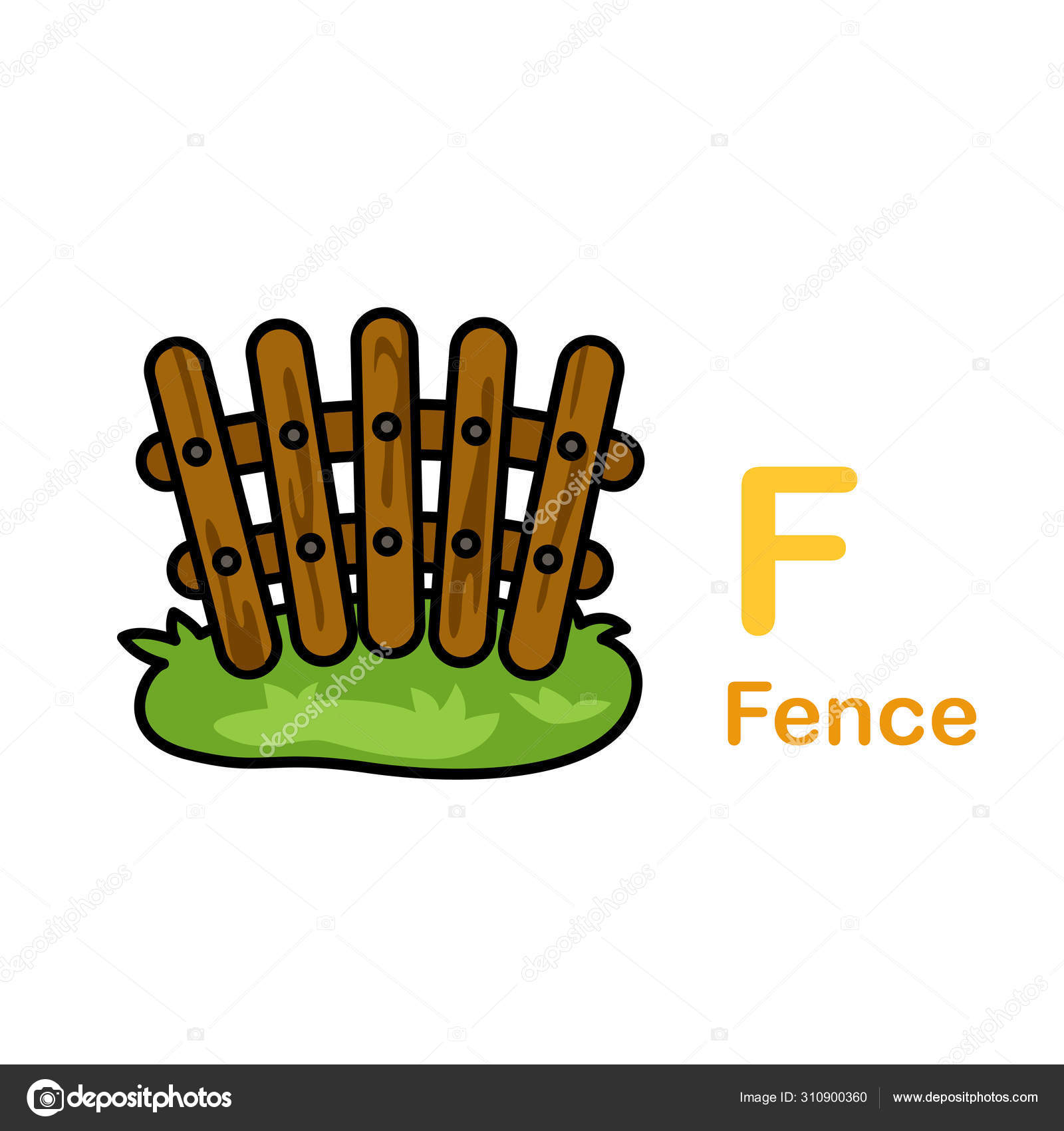 Alphabet Letter F-Fence vector illustration Stock Vector Image by ...