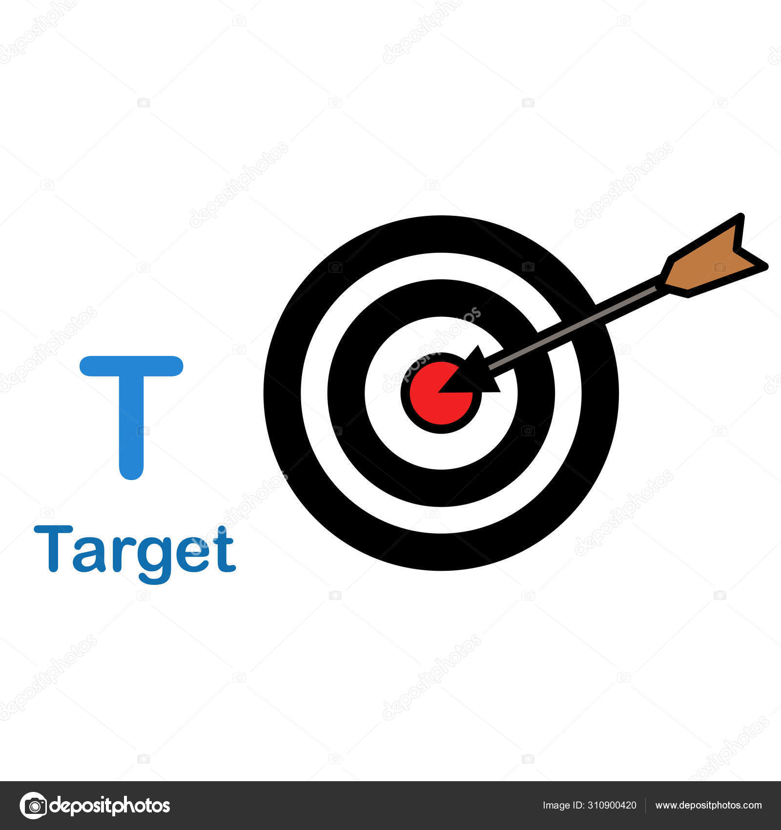 Alphabet Letter T-Target vector illustration Stock Vector Image by ...