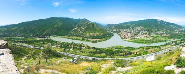 Mtkvari River Aerial Perspective Background Panorama Image Mtskheta ...