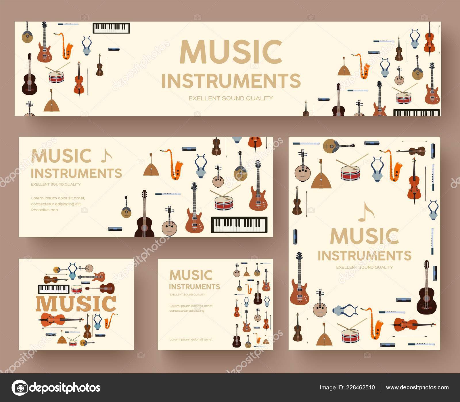 Festival Music Instruments Circle Infographics Template Concept Vector ...