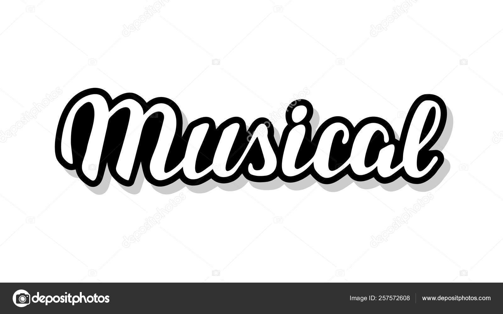 Musical calligraphy template text for your design illustration concept ...
