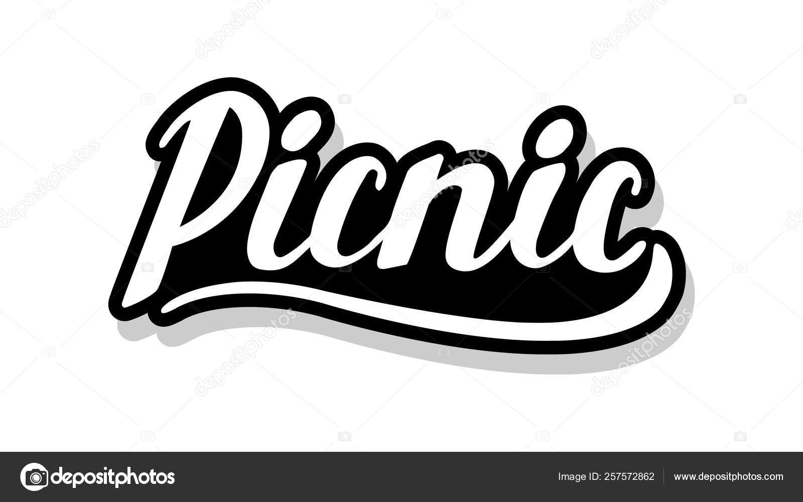 Picnic calligraphy template text for your design illustration concept ...