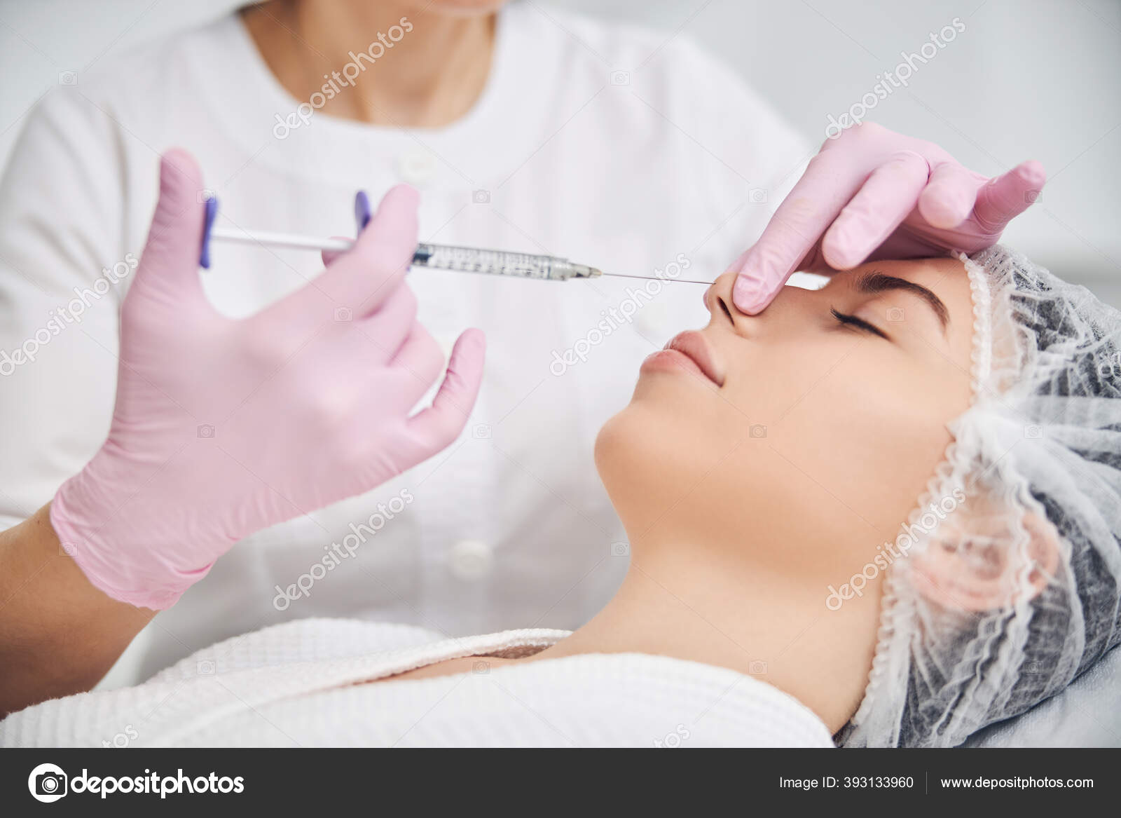 Facial shape modification with modern injection technology — Stock ...