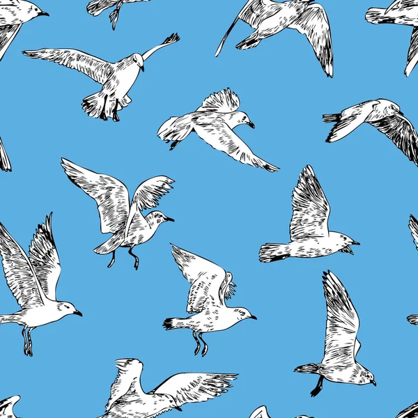 Pattern of seagulls — Stock Vector © chronicler101 #43425339