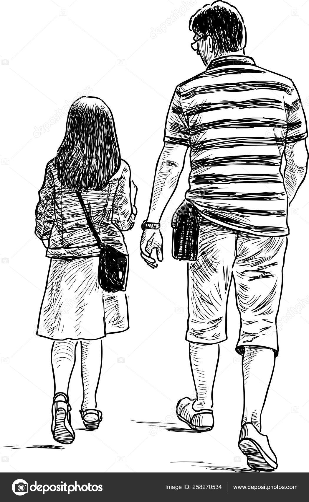 Father His Daughter Going Walk Stock Vector Image By ©chronicler101
