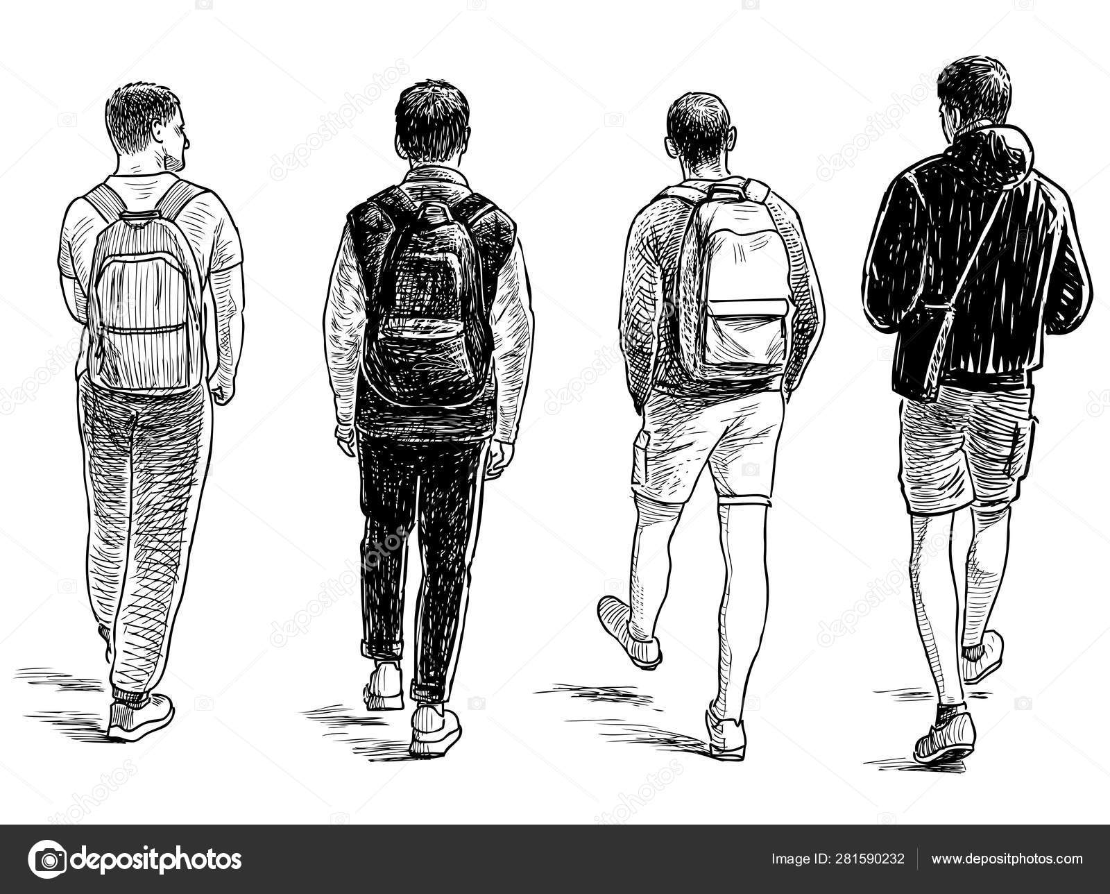 Four Friends Together Drawing