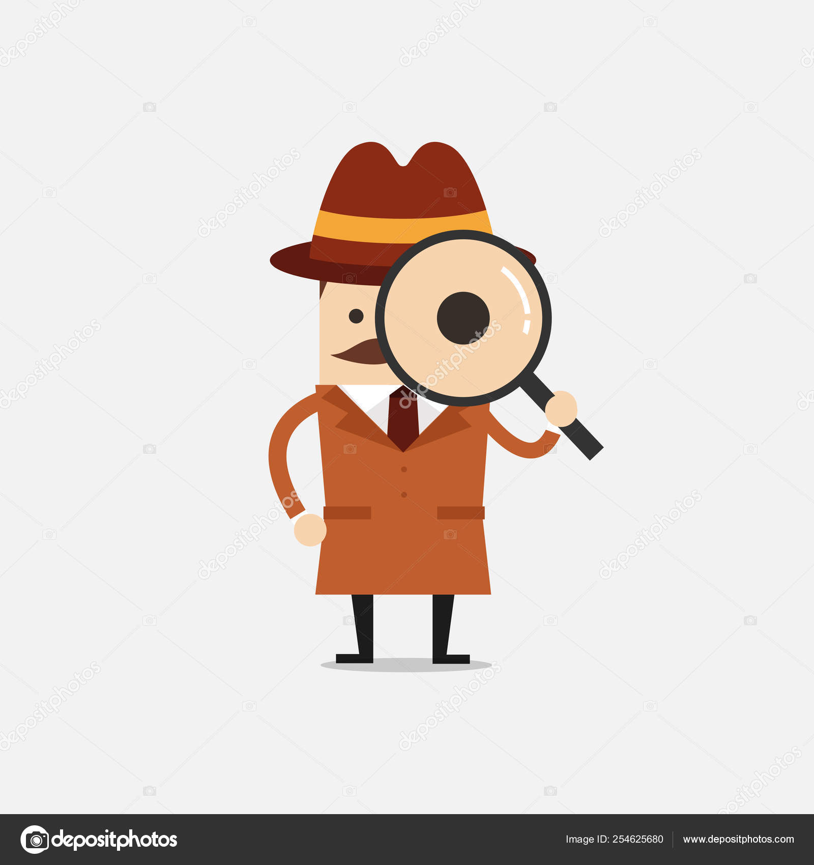 Detective Sosteniendo Una Lupa Policía Detective Inspector Dibujos ...