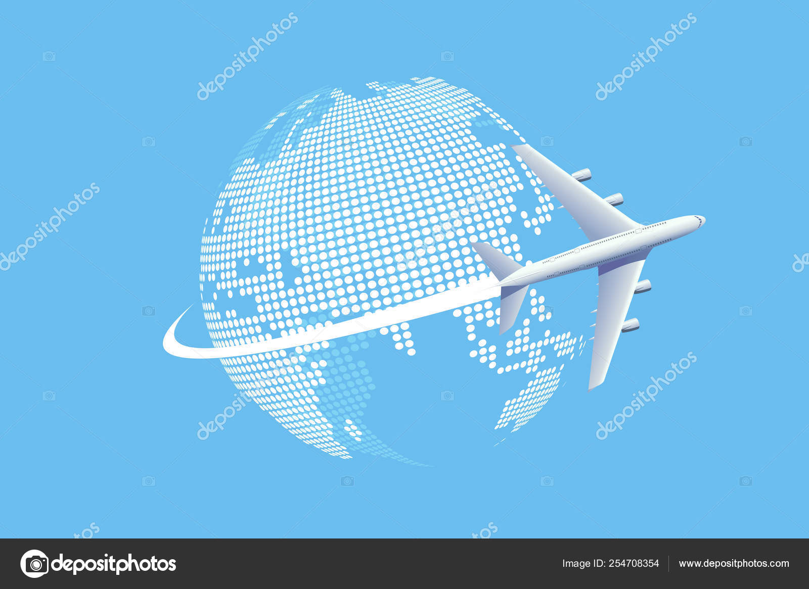 Plane Flying World Map Stock Vector by ©inueng 254708354