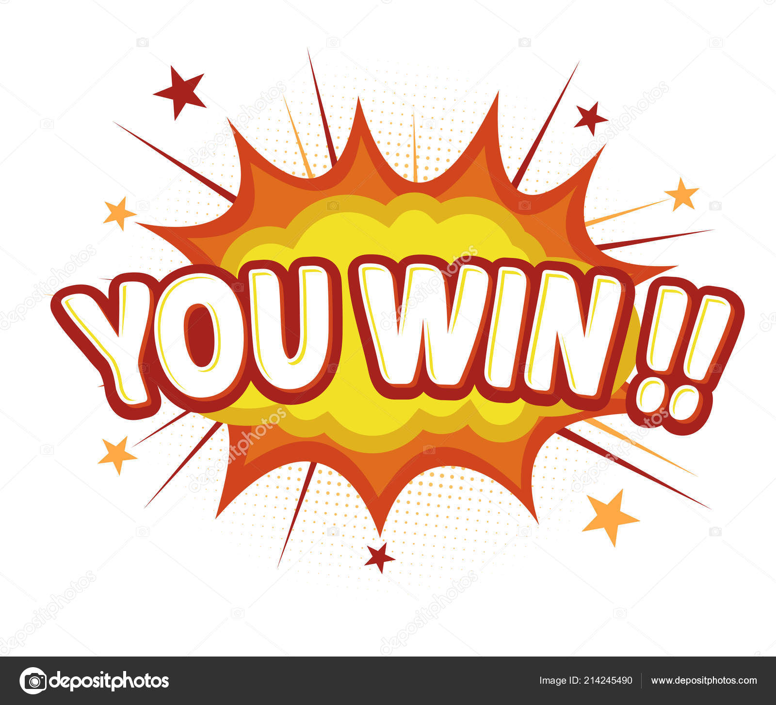 Vector Stock Comic Explosion Bang Boom You Win Text Stock Vector Image ...