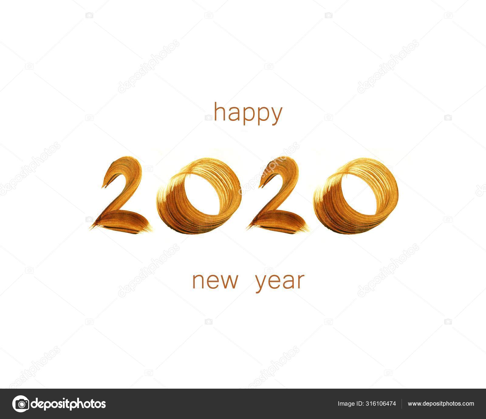 Hand Drawn 2020 Numbers Happy New Year Background — Stock Photo © Oliay ...