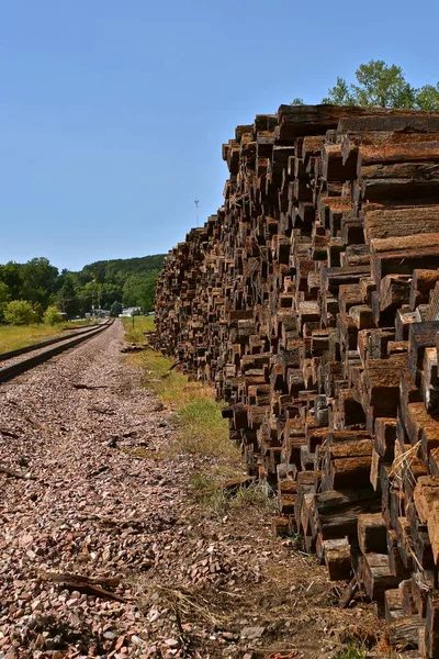 Huge pile of old railroad ties Stock Photo by ©fiskness 112572338