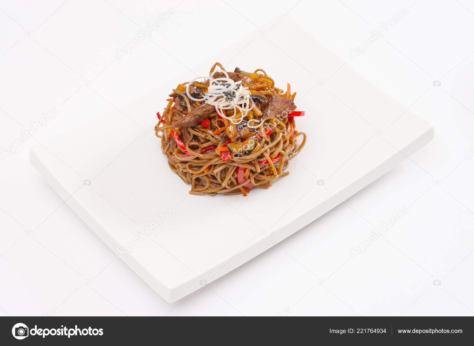 Close View Traditional Asian Dish Plate White Backdrop — Stock Photo ...