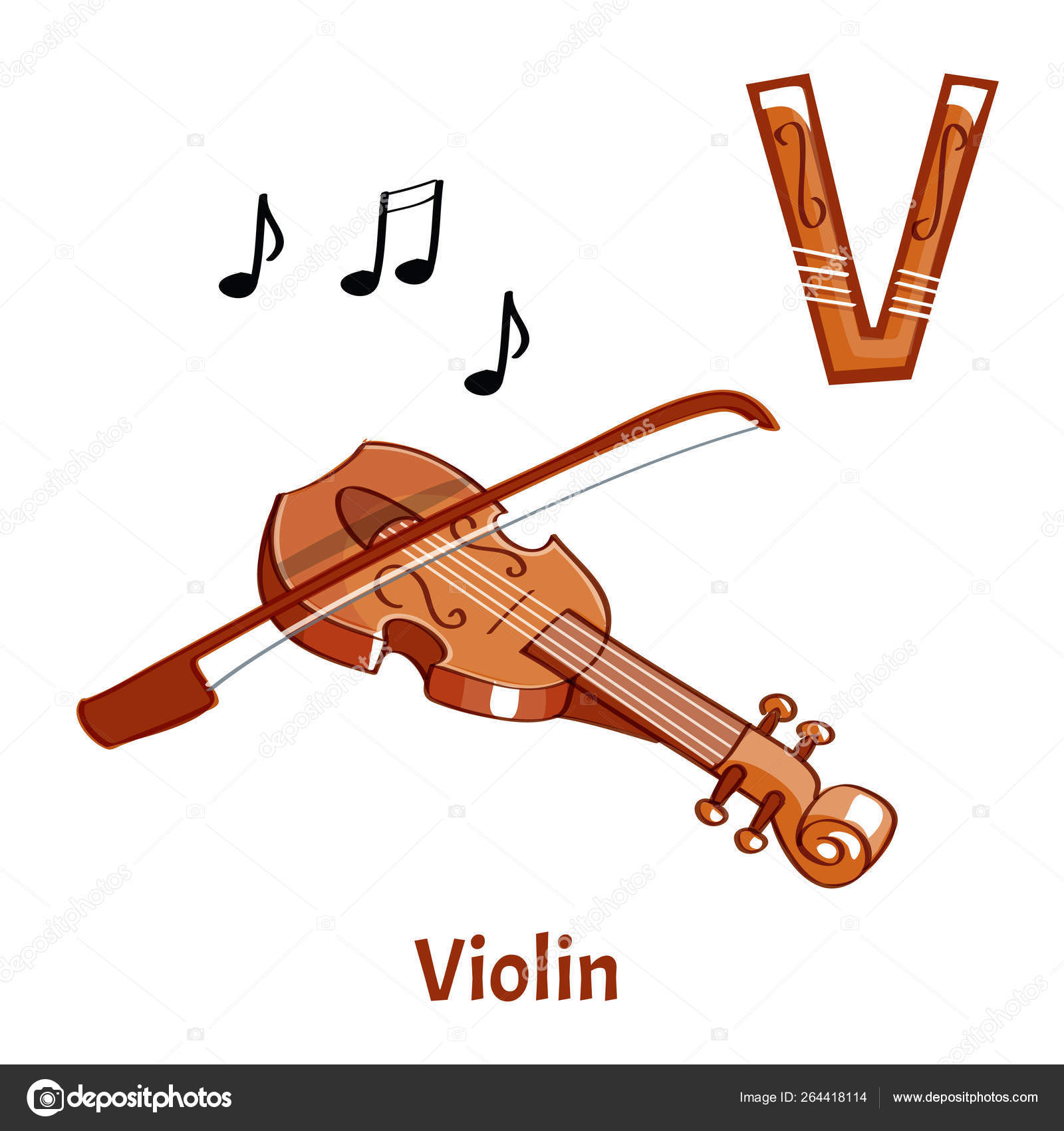 Vector alphabet letter V. Violin Stock Vector by ©Say_cheese 264418114